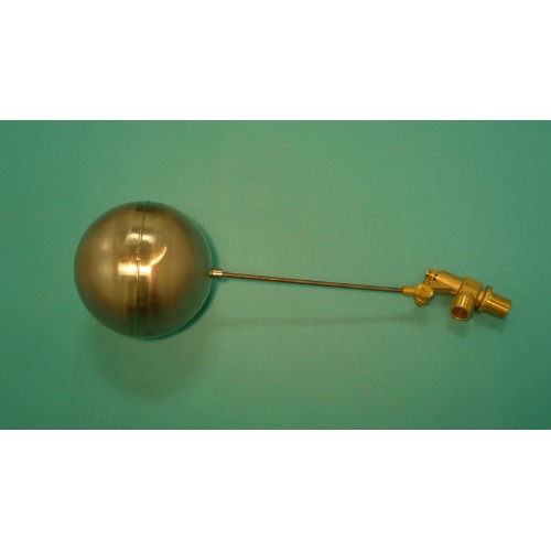 3/4" Brass Valve w/ 1/4" x 9 Stainless Steel Float Arm w/ 6" Round ...